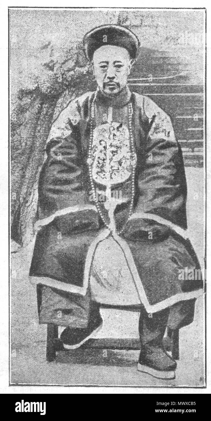 China. Prince. Vintage engraved illustration. Published in magazine in ...