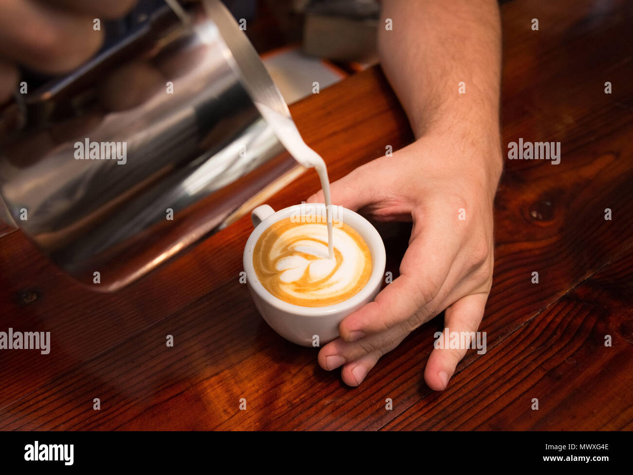 Prepares cappuccino hi-res stock photography and images - Alamy