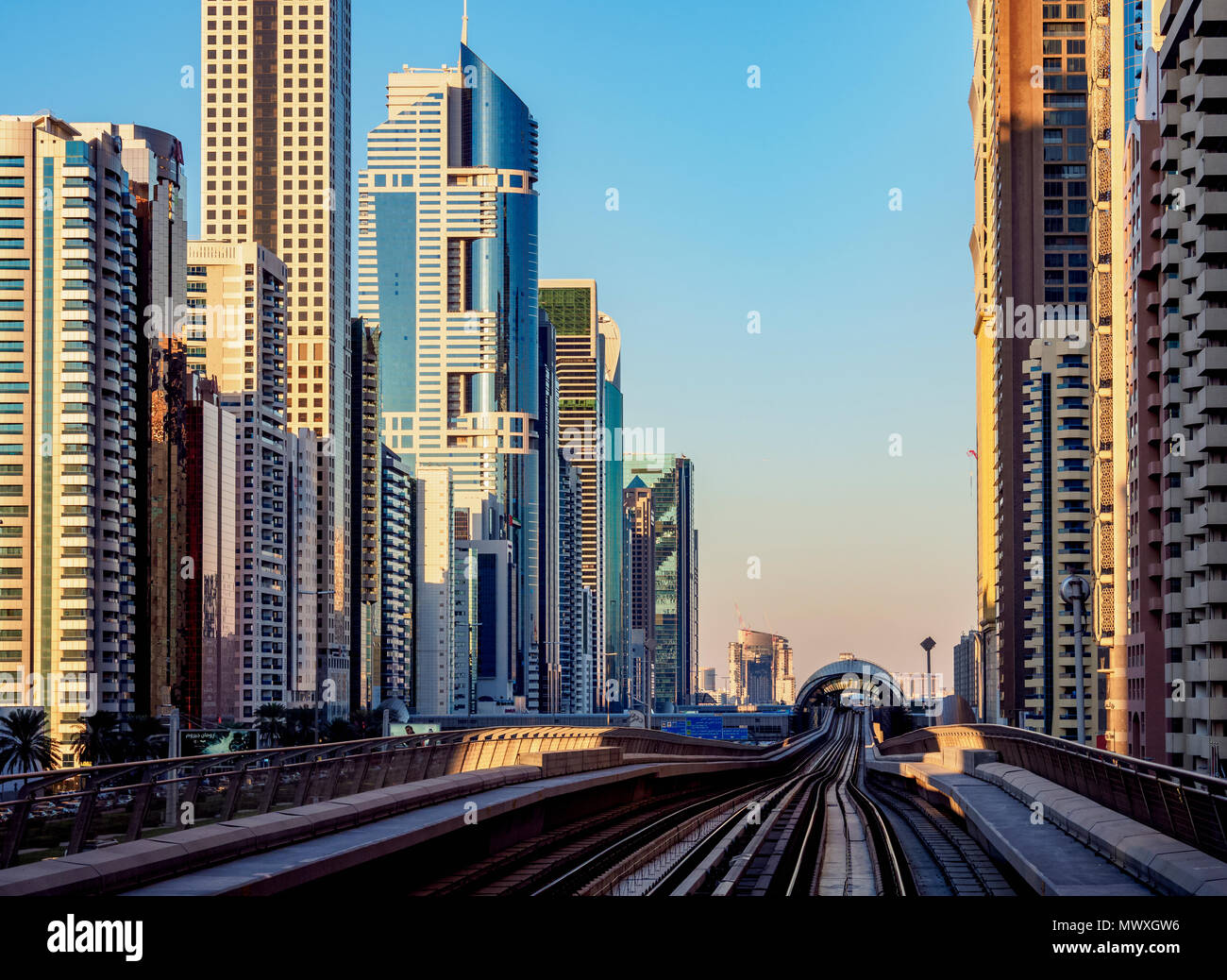 Dubai Metro, Dubai, United Arab Emirates, Middle East Stock Photo - Alamy