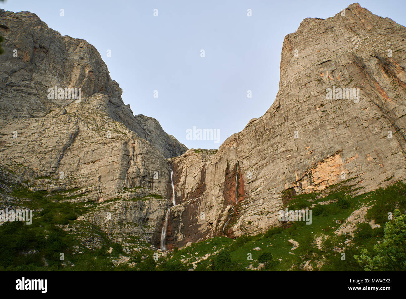 Pshekh's waterfalls are the highest waterfalls in Russia Stock Photo ...