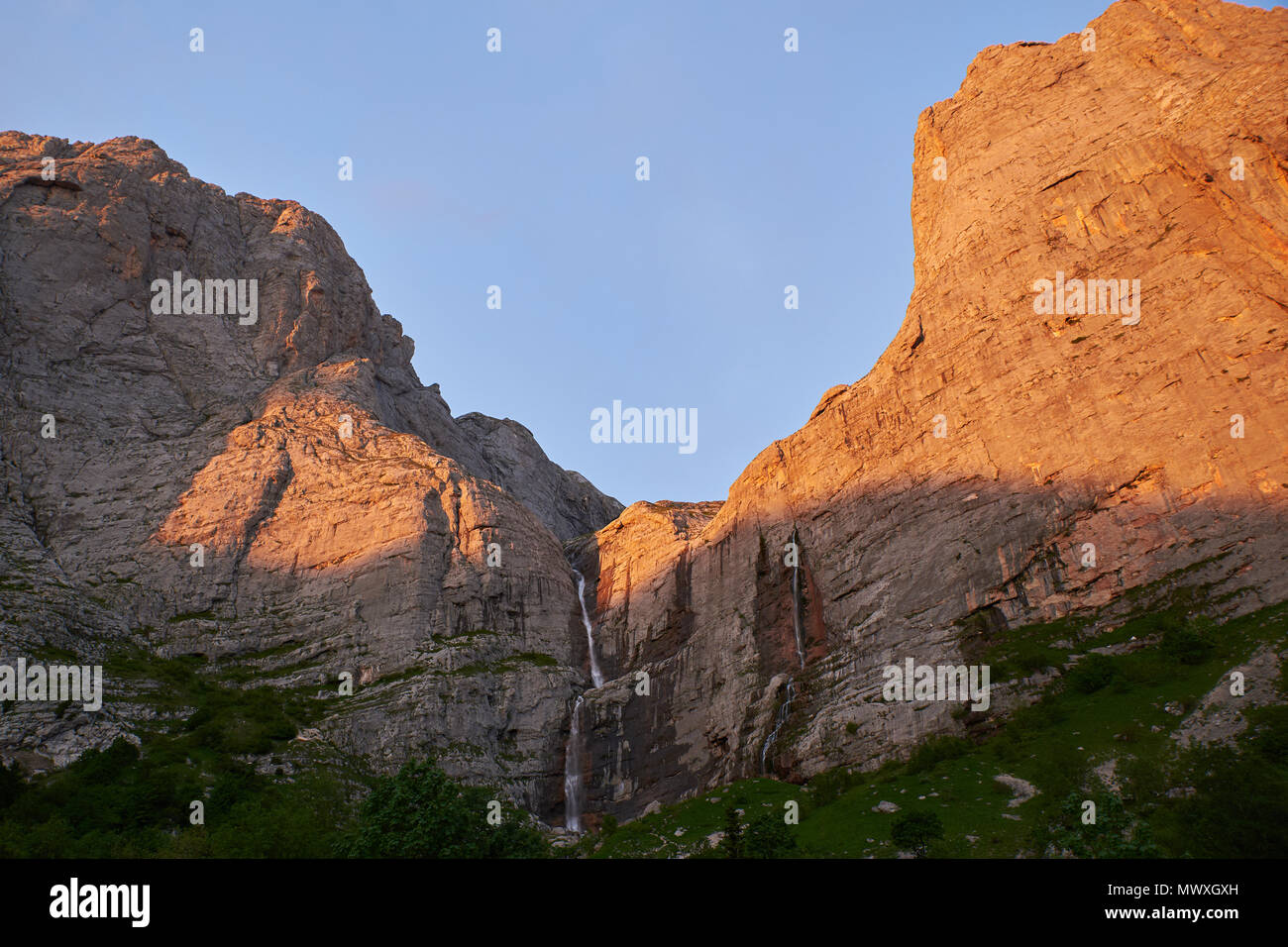 Pshekh's waterfalls are the highest waterfalls in Russia Stock Photo ...