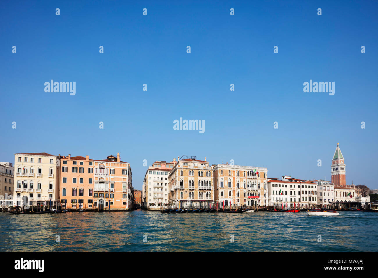 Historic Venetian buildings on the Grand Canal, Venice, UNESCO World ...