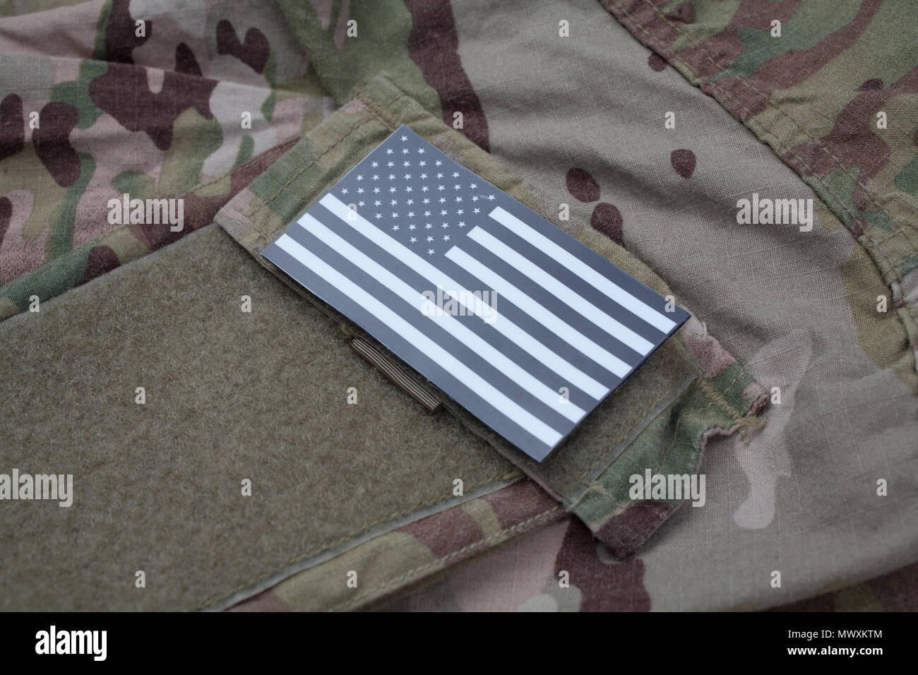 US ARMY flag patch on US ARMY camouflage uniform Stock Photo - Alamy