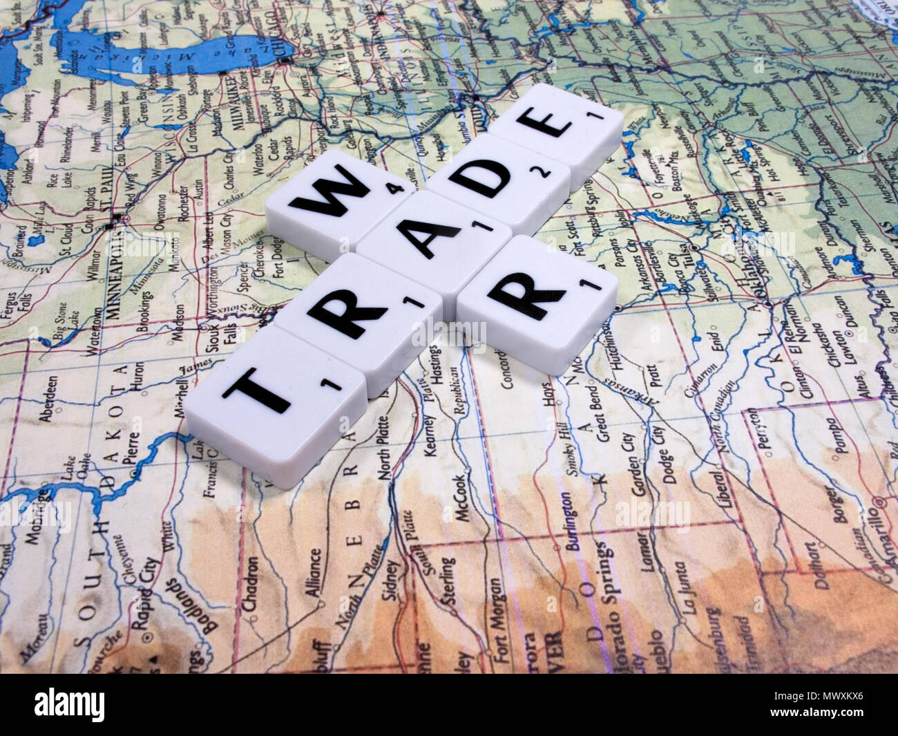 representation of world trade war initiated by United States of America ...