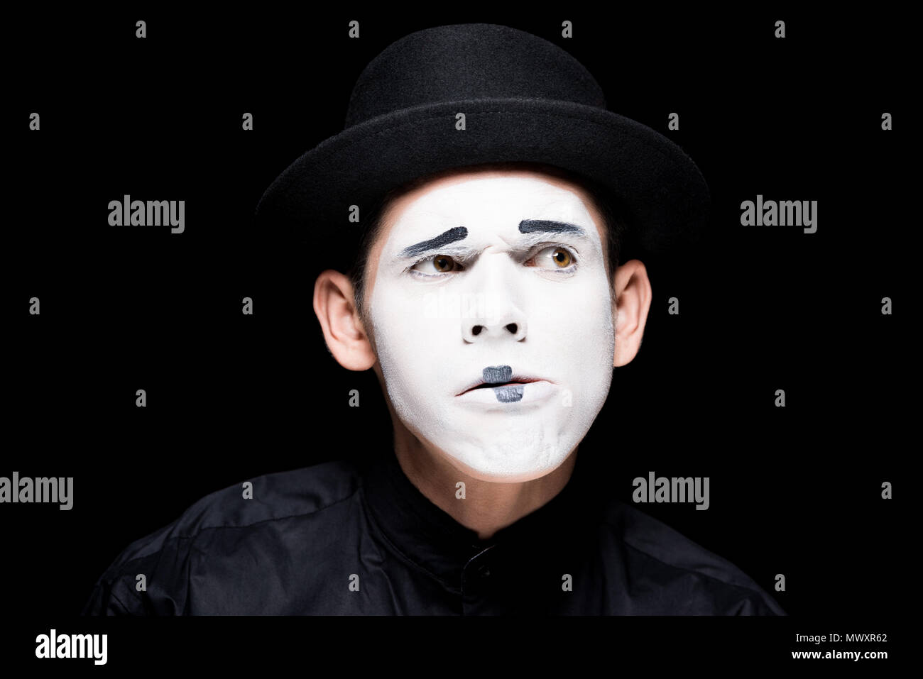 Mime male artist white makeup hi-res stock photography and images - Alamy