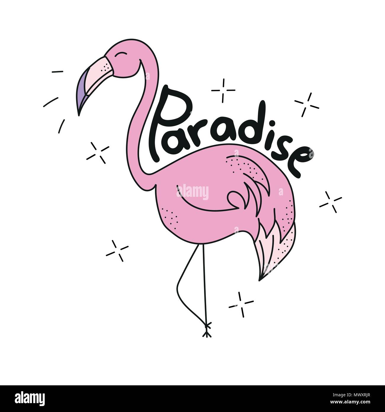 Pink flamingo line drawing hi-res stock photography and images - Alamy