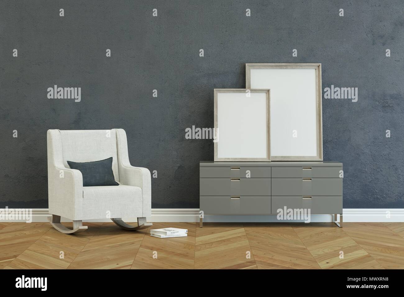 modern Armchair with commode Stock Photo - Alamy