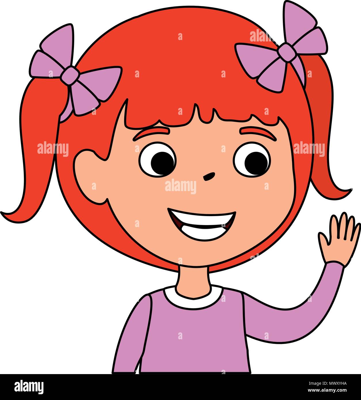 little girl daughter character vector illustration design Stock Vector ...