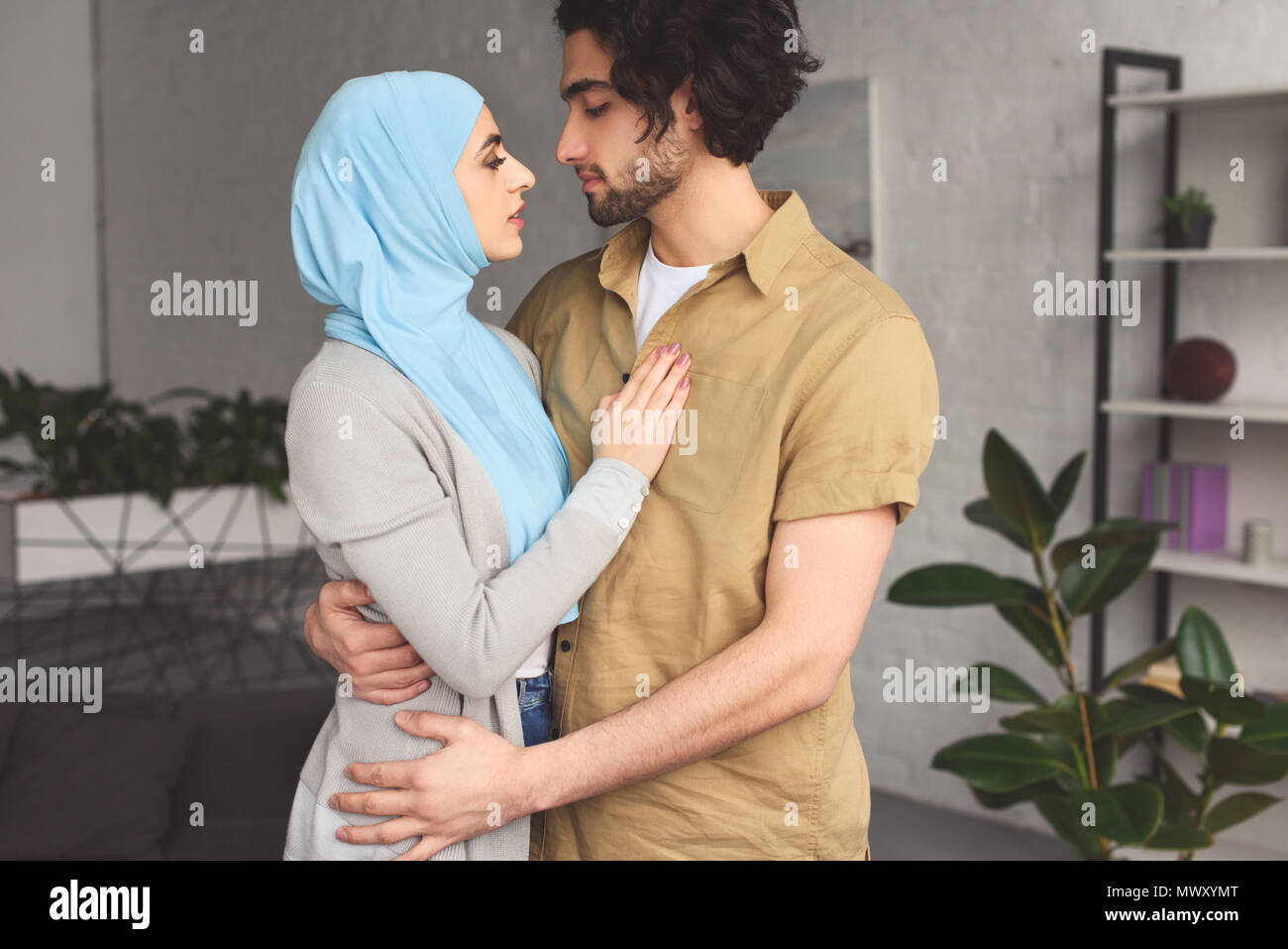 Muslim Couples Hugging
