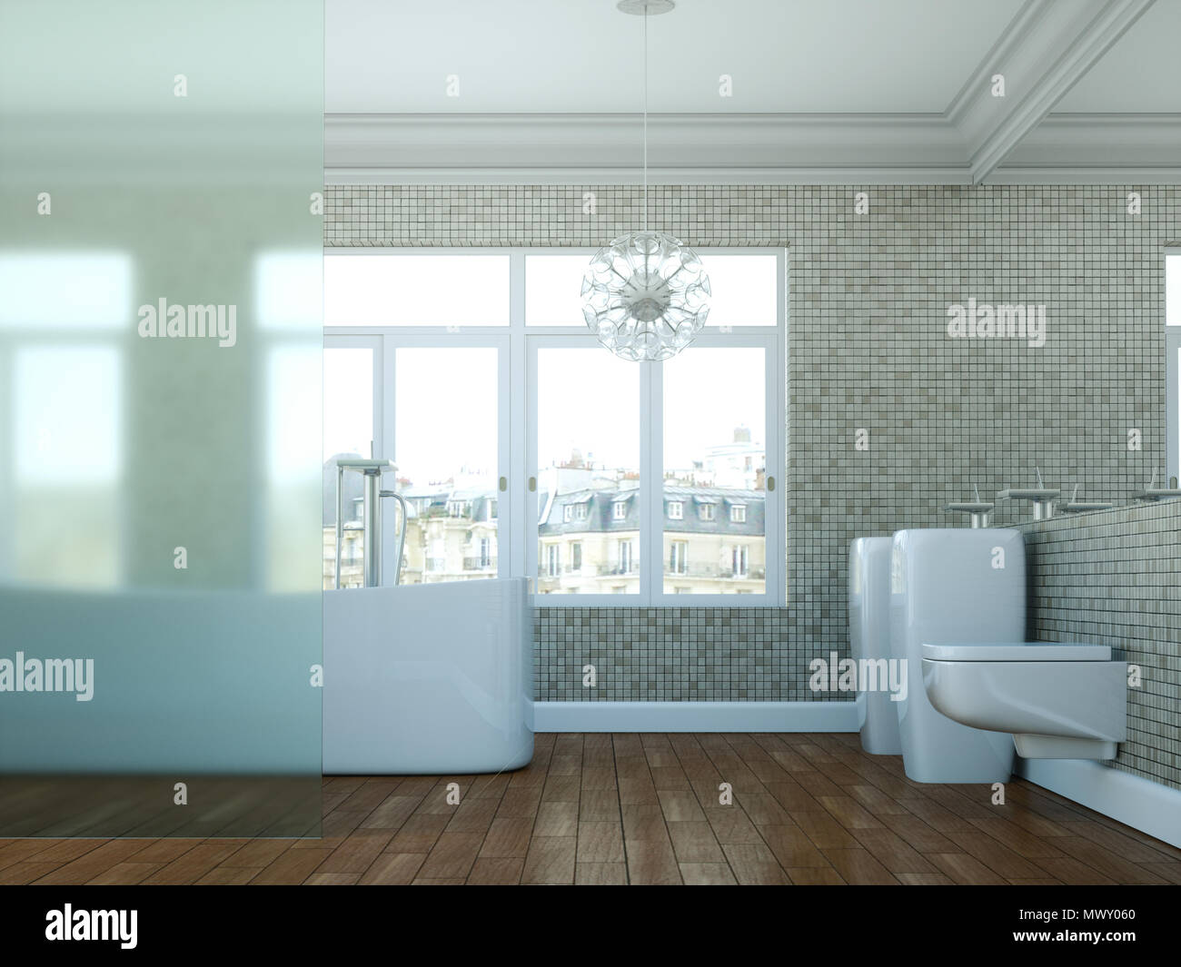 Bathroom design render hi-res stock photography and images - Alamy