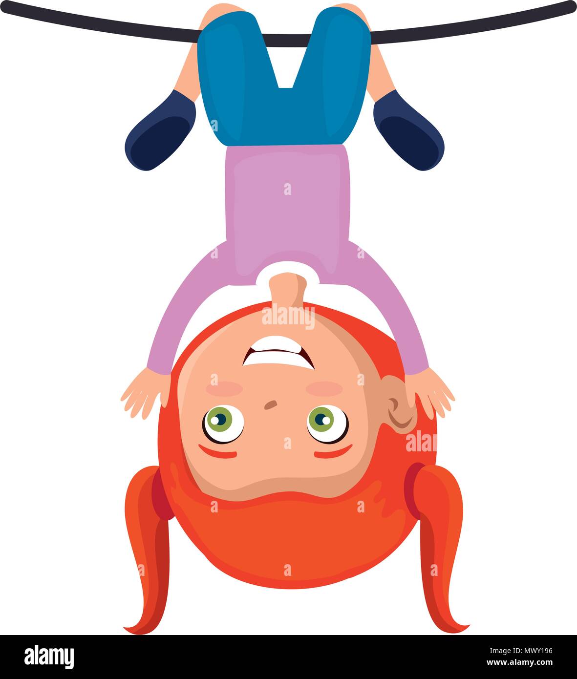 little girl hanging in rope character Stock Vector Image & Art - Alamy
