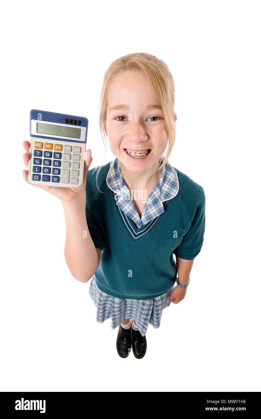 Standing on a calculator Cut Out Stock Images & Pictures - Alamy