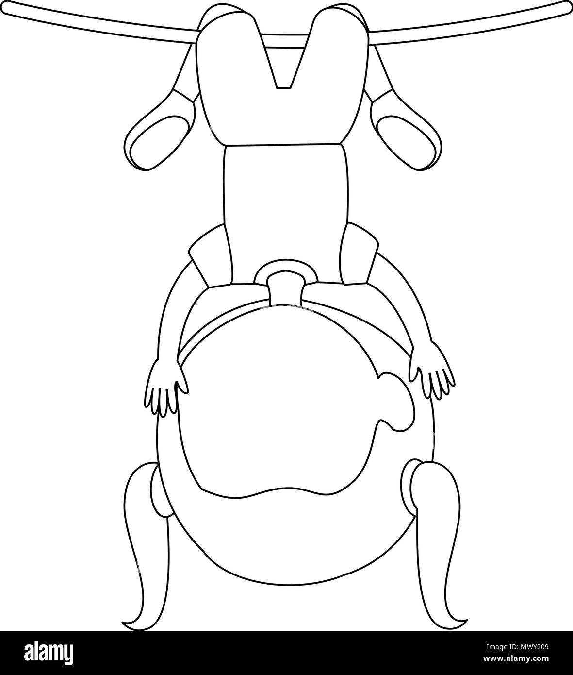 little girl hanging in rope character Stock Vector Image & Art - Alamy