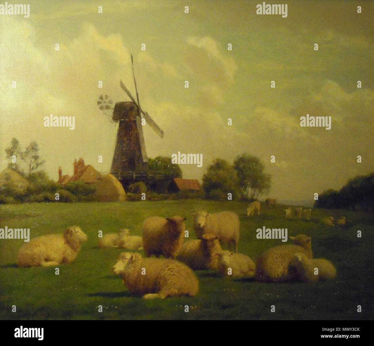 . Photograph of the painting by William Sidney Cooper of Herne Mill ...