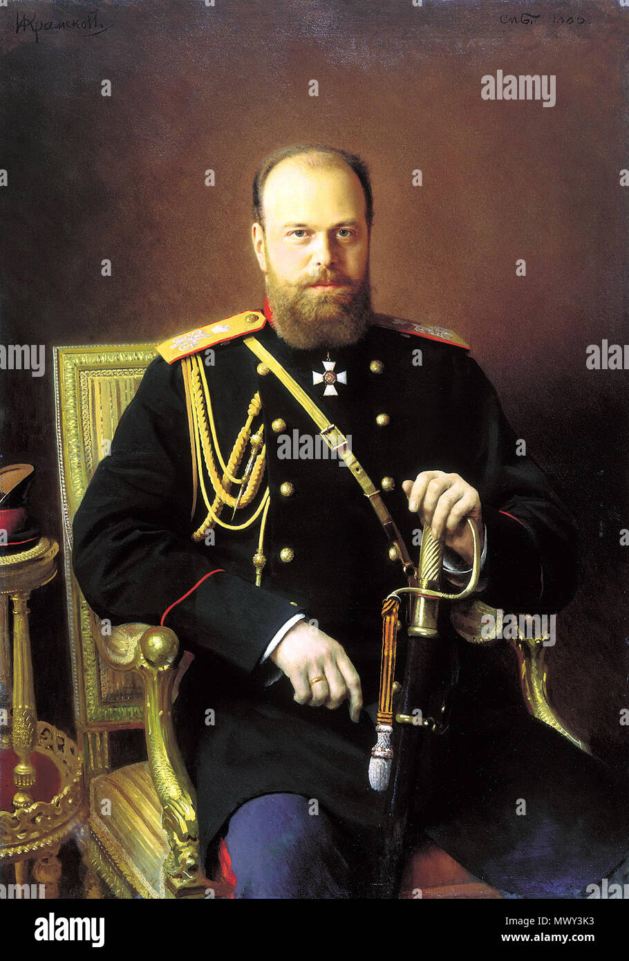 . Afrikaans: Portret van Alexander III (1845-1894), russiese tsaar ...