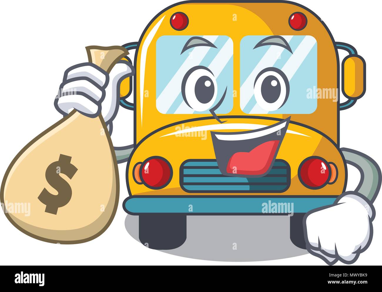 With money bag school bus character cartoon Stock Vector Image & Art ...