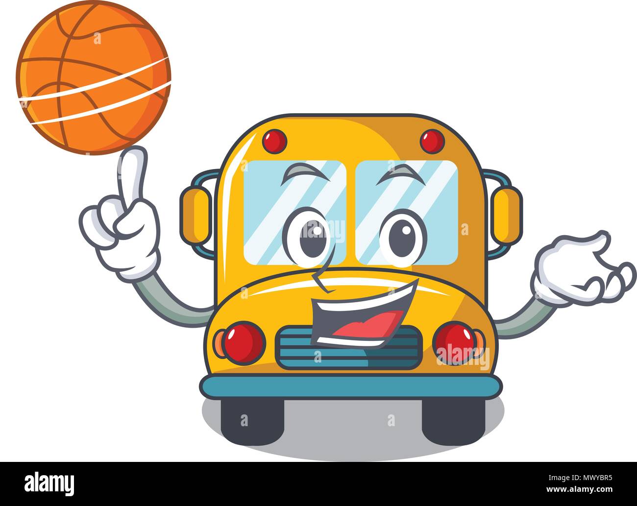 With basketball school bus character cartoon Stock Vector Image & Art ...