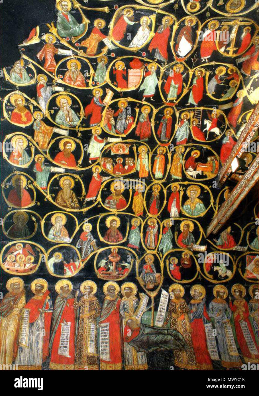 . English: Fresco 'Jesse's Tree'. Nativity Church, Arbanassi 54 ...