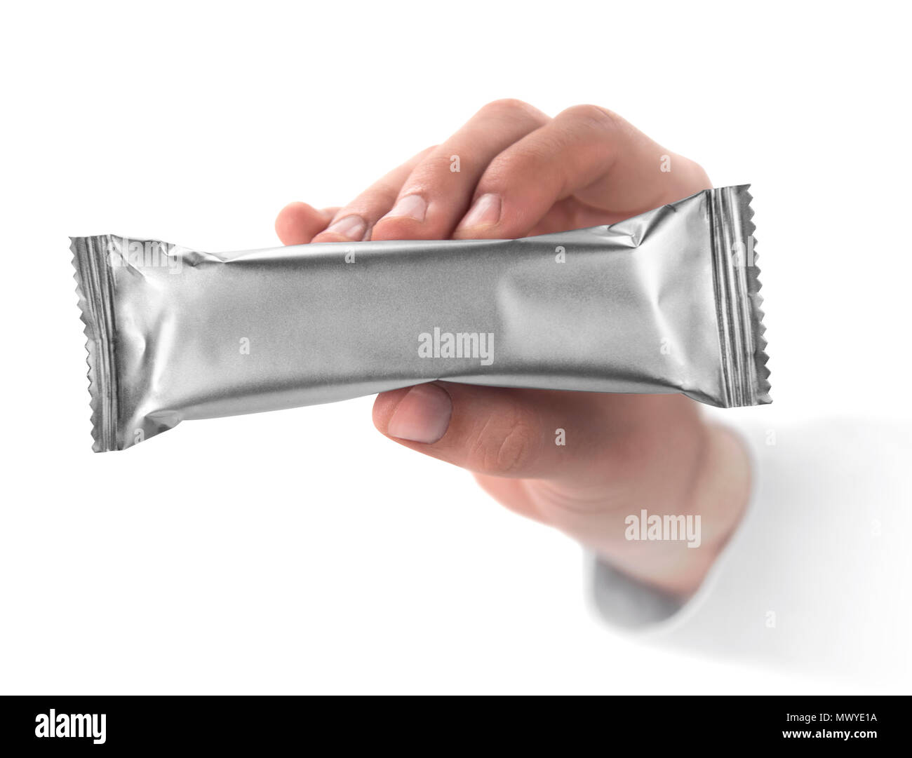 aluminum packaging in hand Stock Photo - Alamy