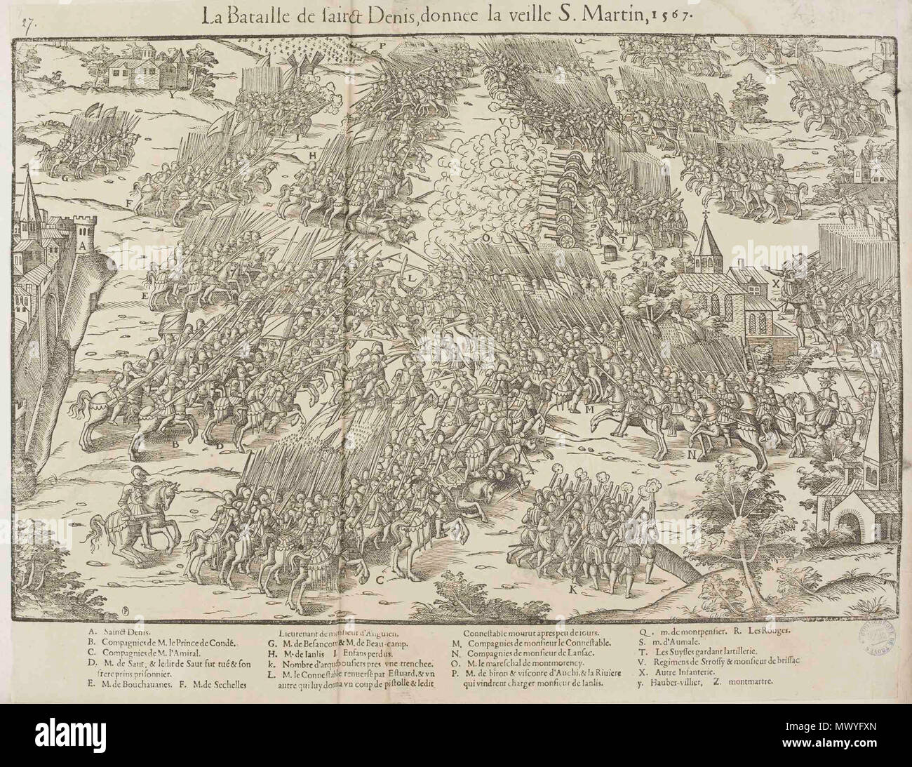 . English: Battle of St Denis, French Religious Wars, 10 November 1567 ...