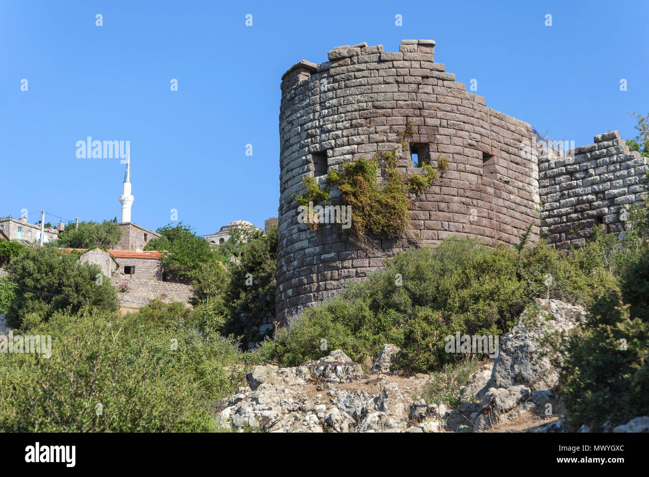 The ruins of the ancient city of Assos in Turkey Stock Photo - Alamy