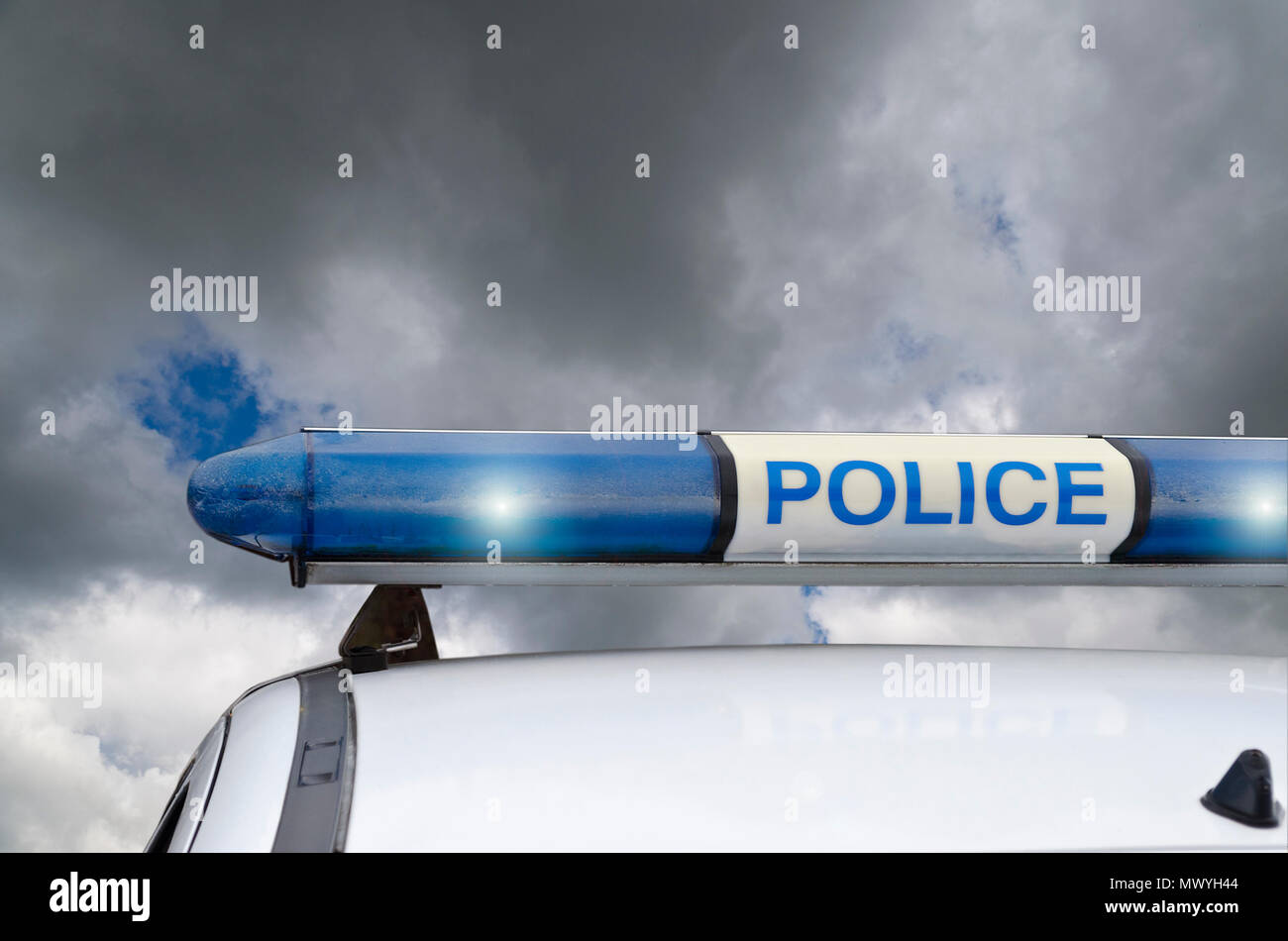 Police siren after an accident Stock Photo - Alamy