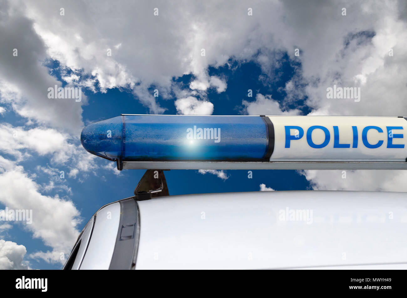 Police siren after an accident Stock Photo - Alamy