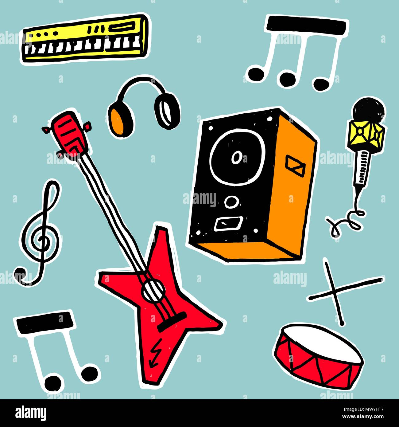 Vector Illustration Set of Music Symbols Stock Vector Image & Art - Alamy