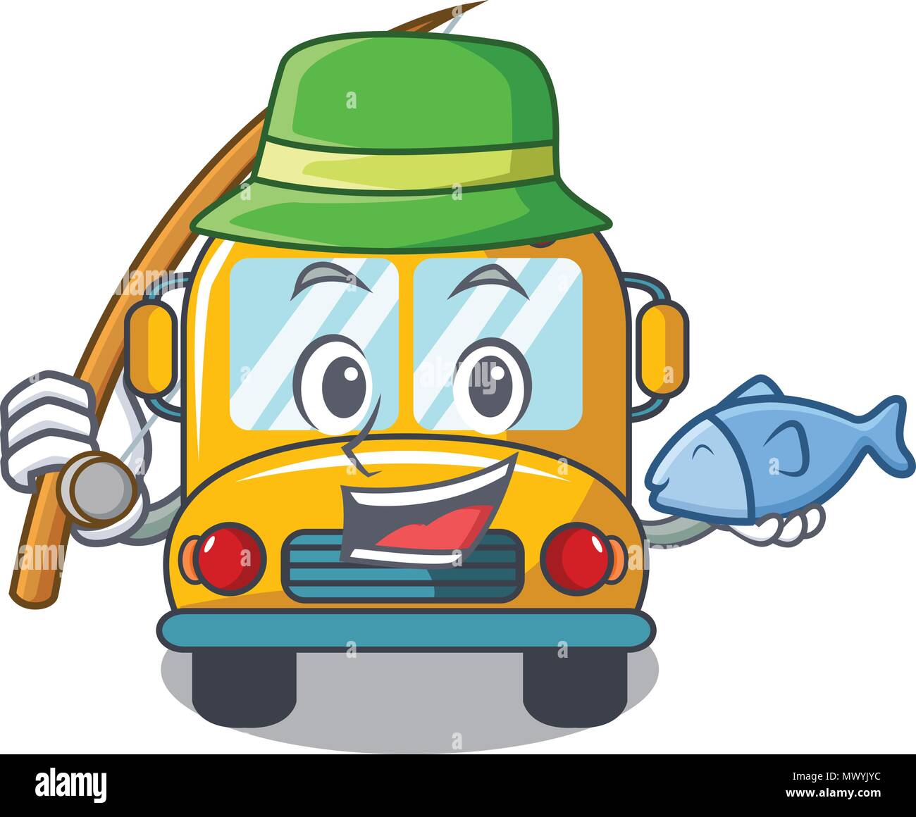 Fishing school bus mascot cartoon Stock Vector Image & Art - Alamy