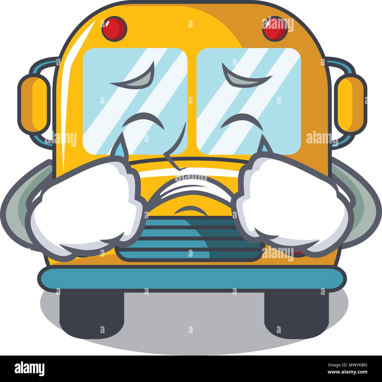 Crying school bus mascot cartoon Stock Vector Image & Art - Alamy