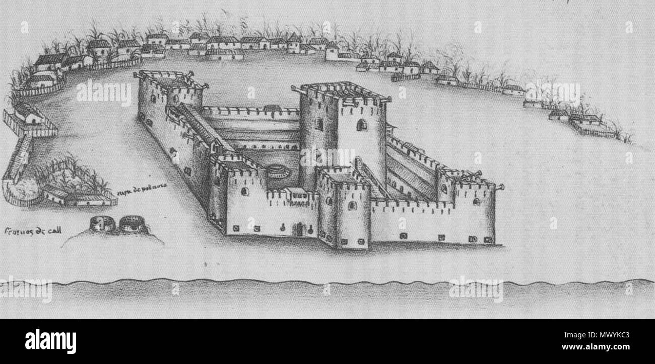 . English: Portuguese fort at Calicut . 16th century. Anonymous 16th ...