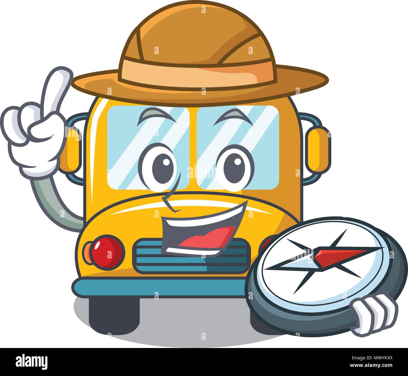 Explorer school bus mascot cartoon Stock Vector Image & Art - Alamy