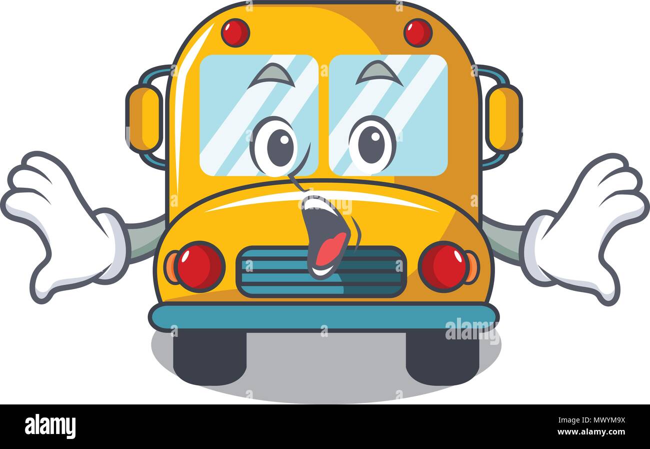 Surprised school bus mascot cartoon Stock Vector Image & Art - Alamy