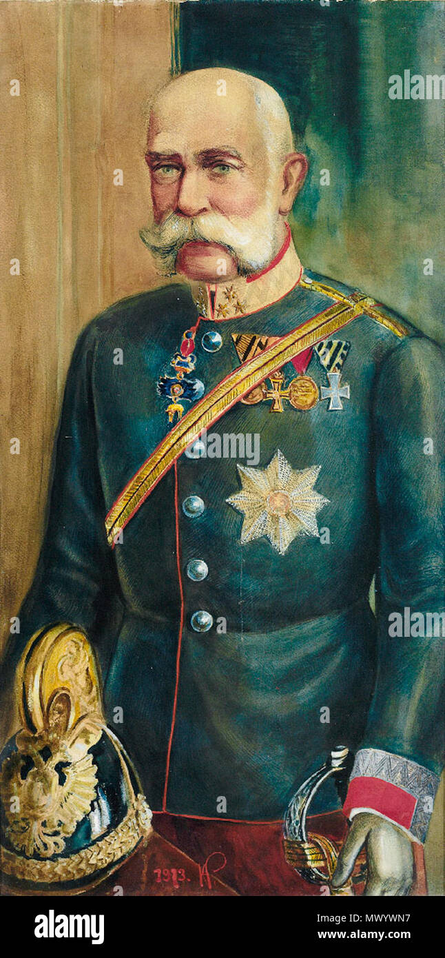 . Monogrammist 'K.H.P.': Dreiviertelportrait von Kaiser Franz Joseph ...