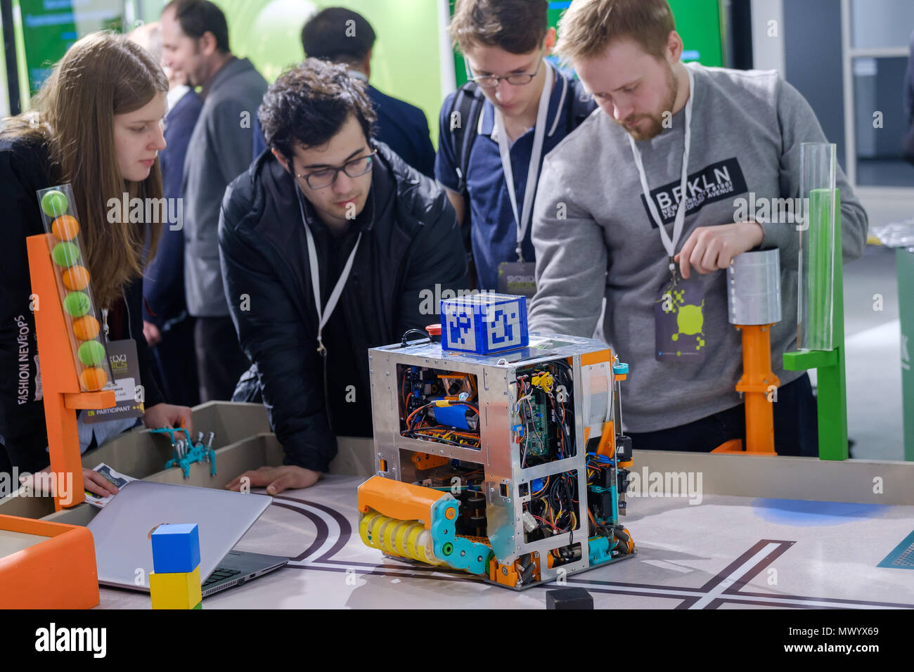 Demonstration of new technologies at Skolkovo Robotics Forum Stock ...