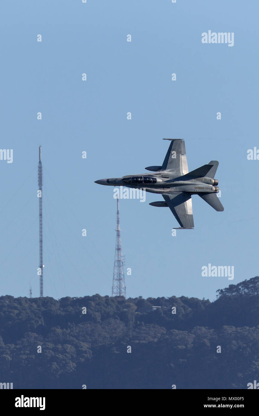 Royal Australian Air Force (RAAF) McDonnell Douglas F/A-18B Hornet jet ...