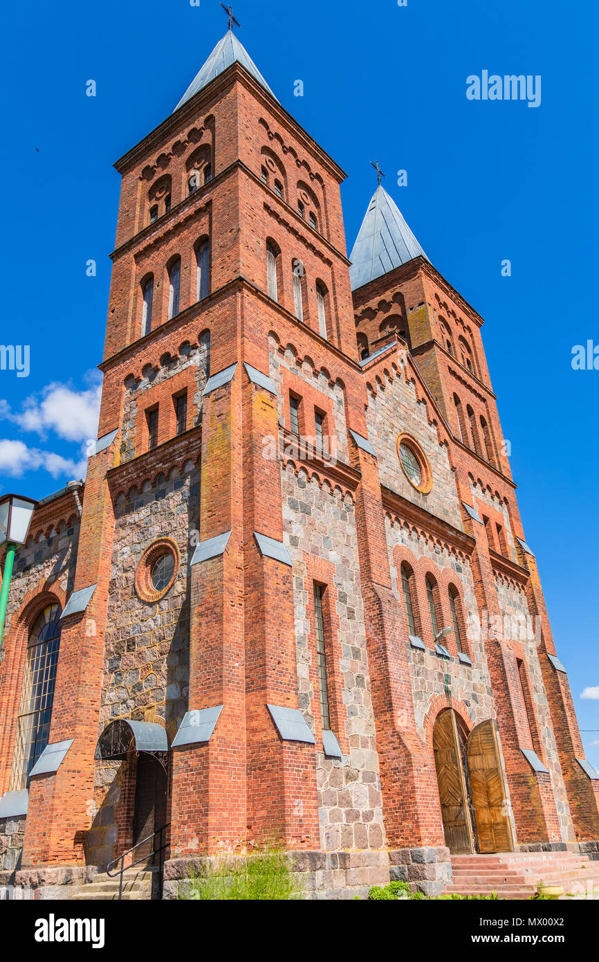 Majestic Church of God's Body from stone and brick in Ikazn, Belarus ...