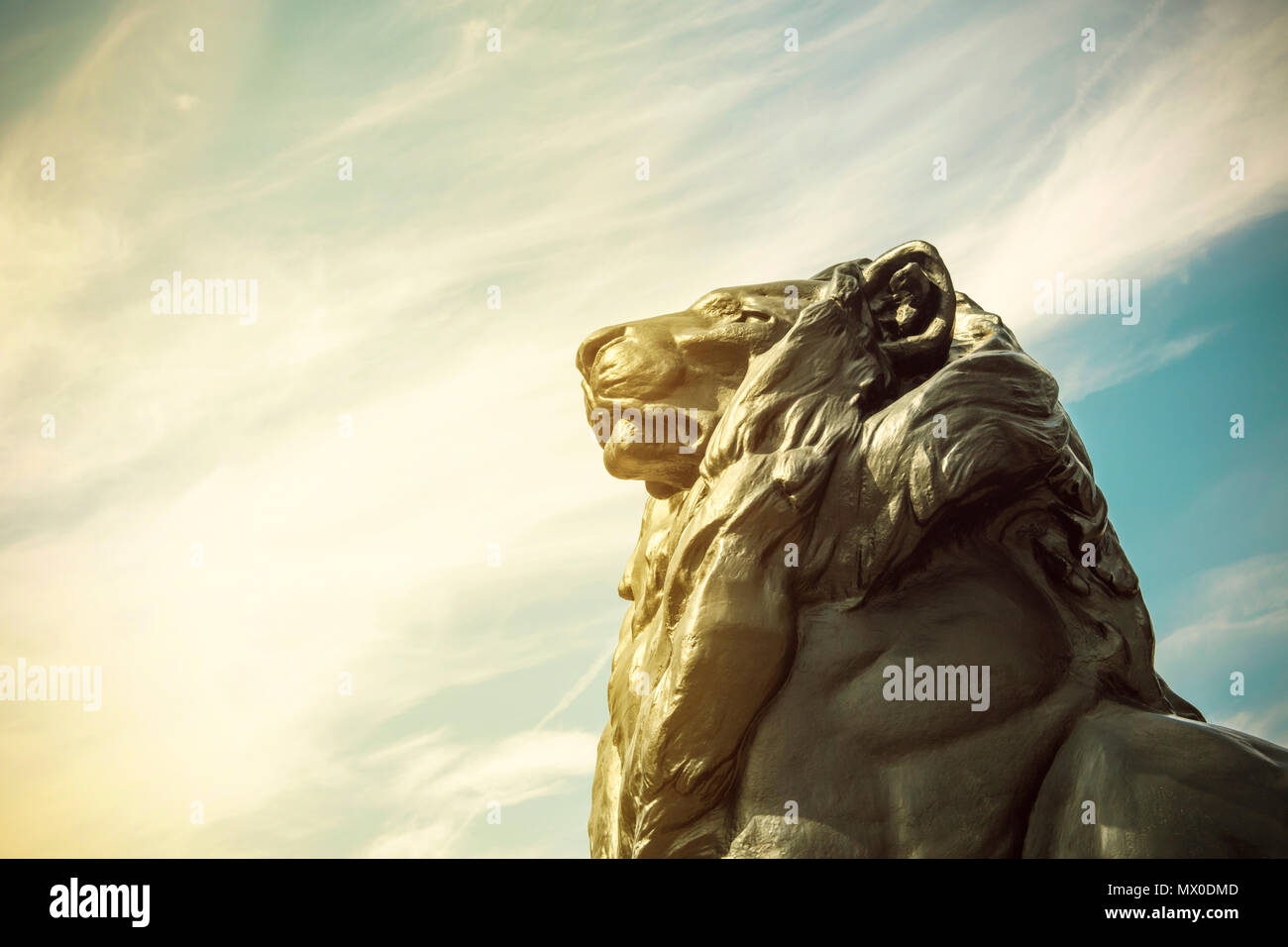 Lion statue christopher columbus monument hi-res stock photography and ...