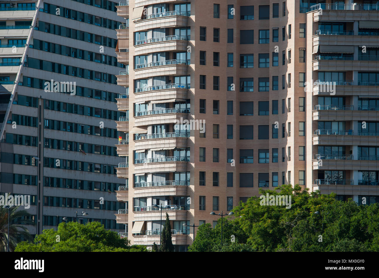 Residential buildings around the city of Sciences in Valencia Stock ...