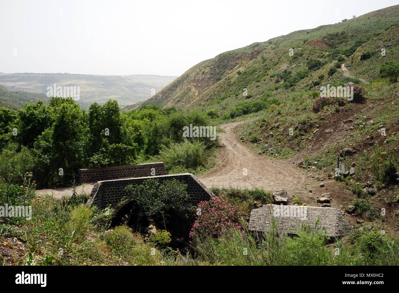 Syrian bridge and road in gorge in Galilee, Israel Stock Photo - Alamy