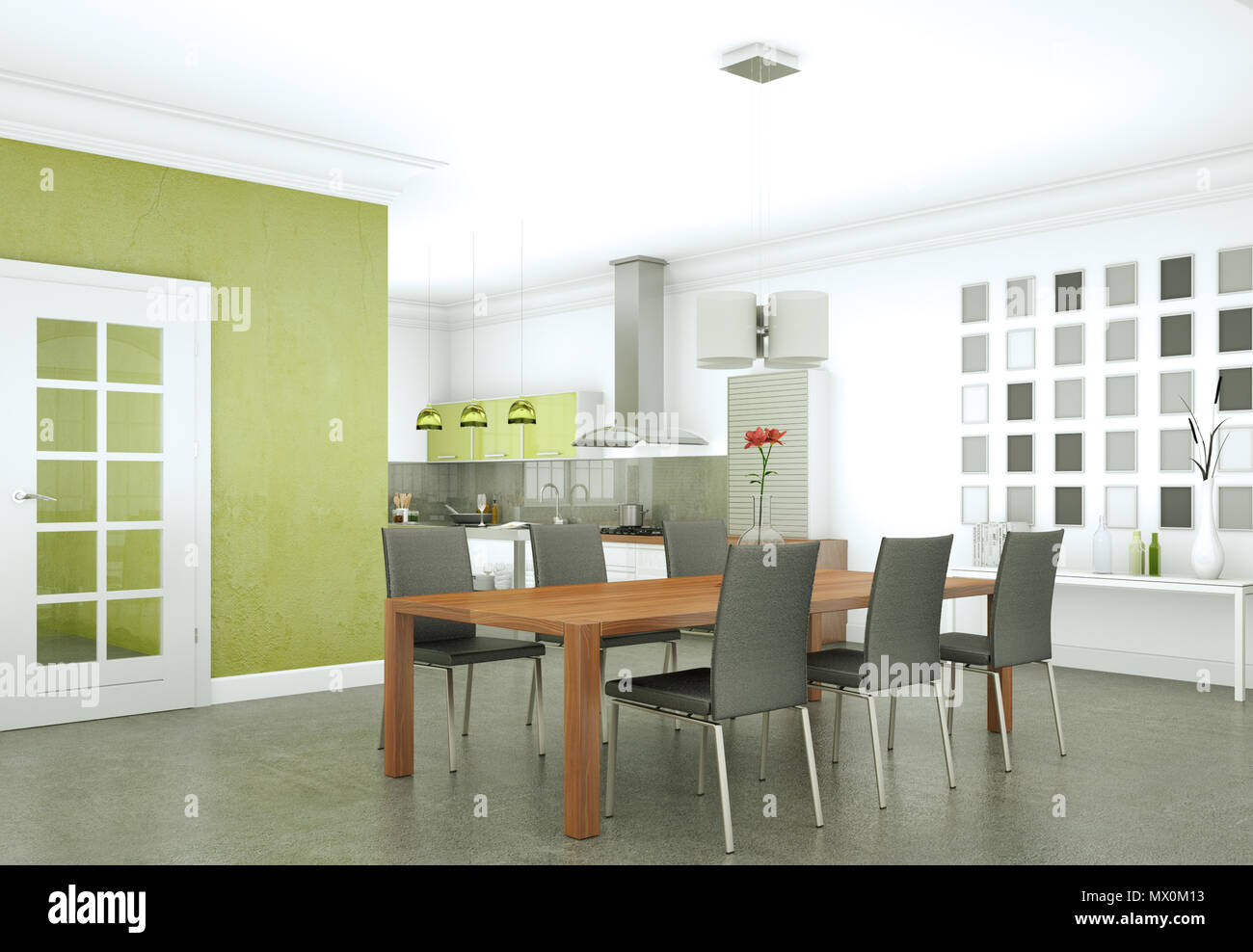 Dining room interior design in modern appartment Stock Photo - Alamy