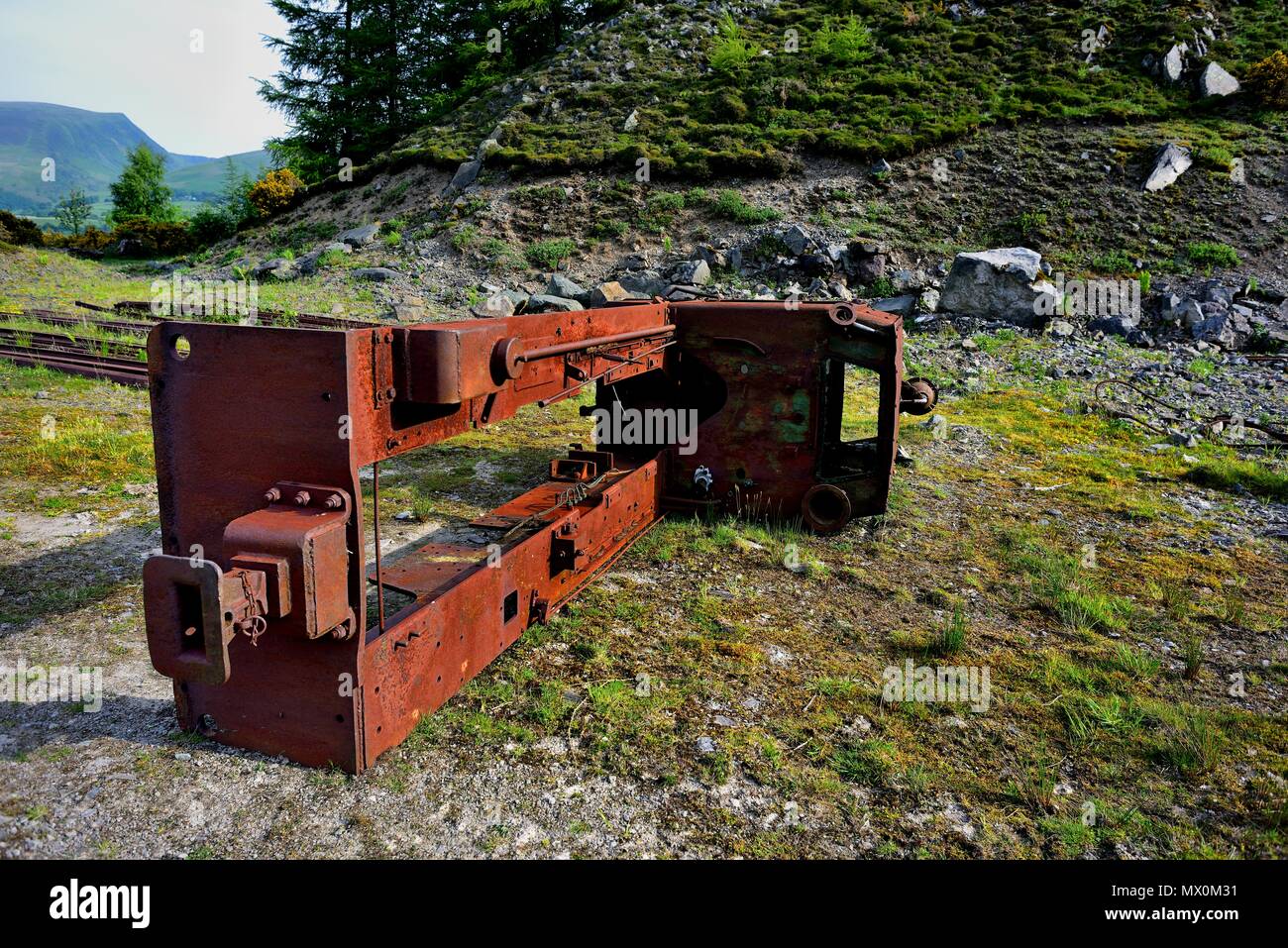 Forgotten quarry machinery rusting away Stock Photo - Alamy