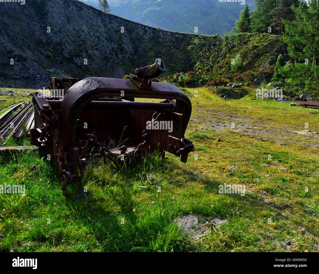 Forgotten quarry machinery rusting away Stock Photo - Alamy