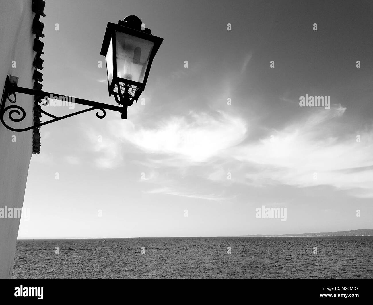 Metal lamp post Black and White Stock Photos & Images - Alamy