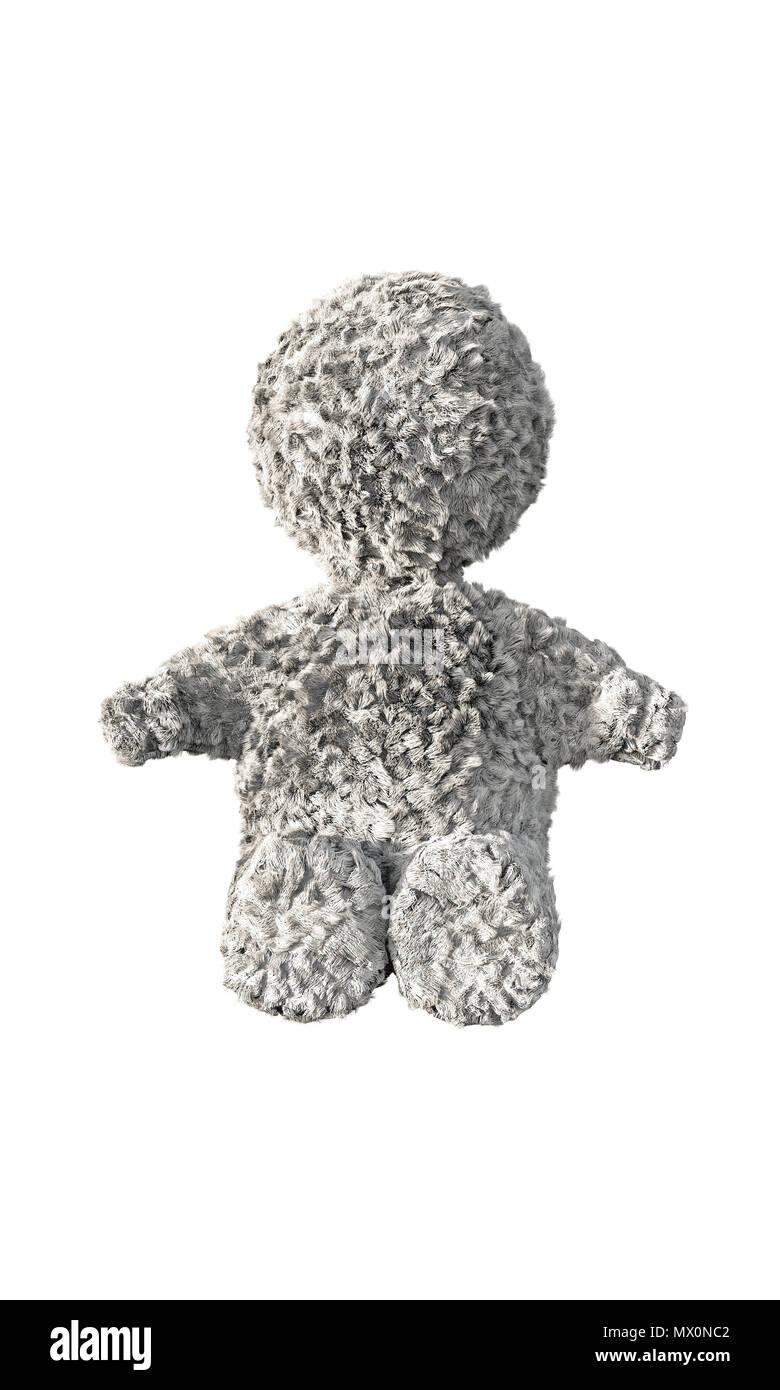 furry doll isolated on white background 3d illustration Stock Photo - Alamy