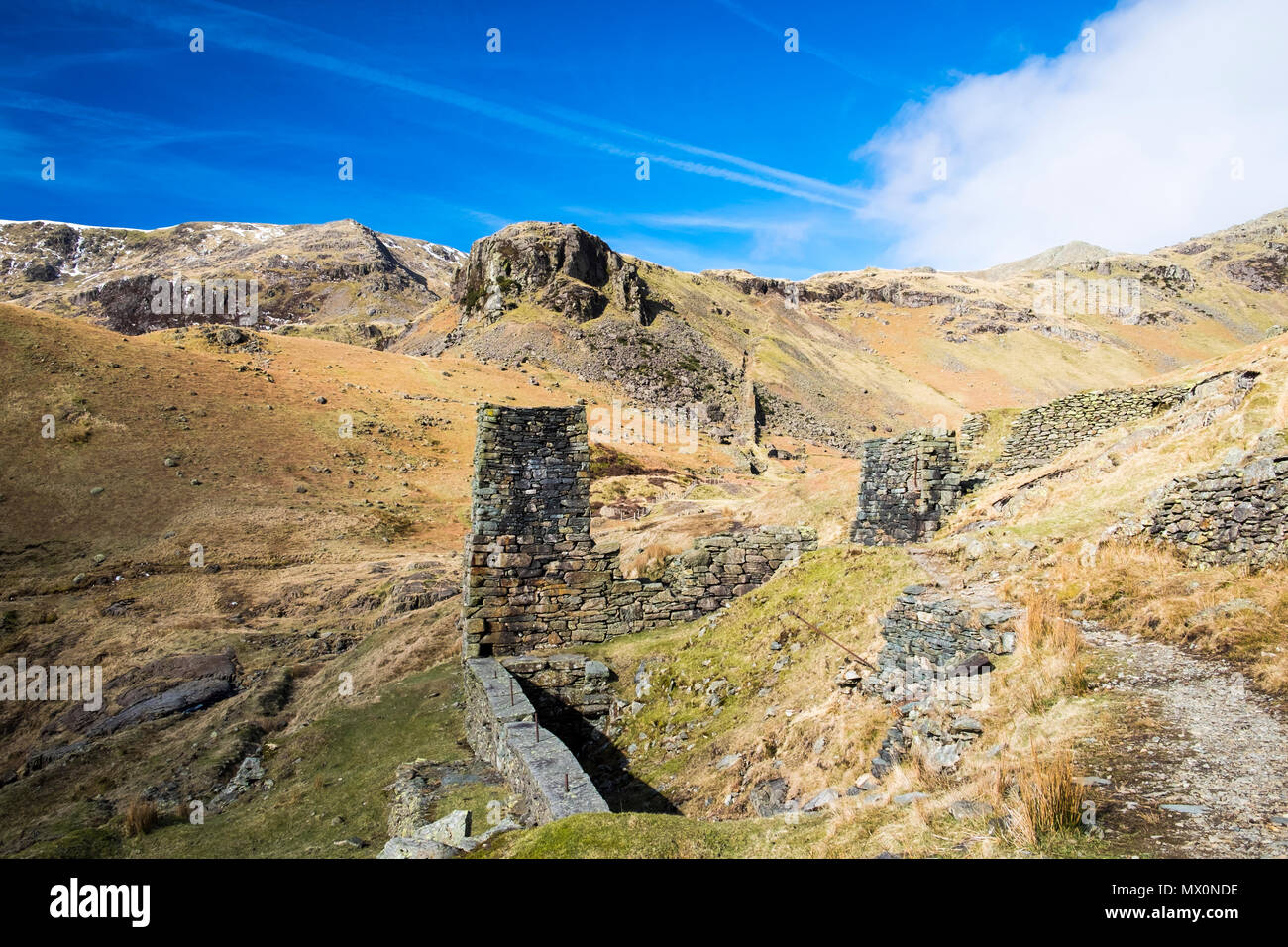 Old Engine Shaft, Red Dell, Coppermines valley, Lake District, England ...