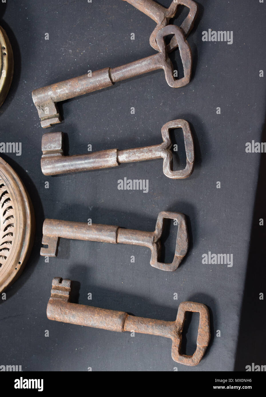 Retro styled color decorativel key made of metal Stock Photo - Alamy