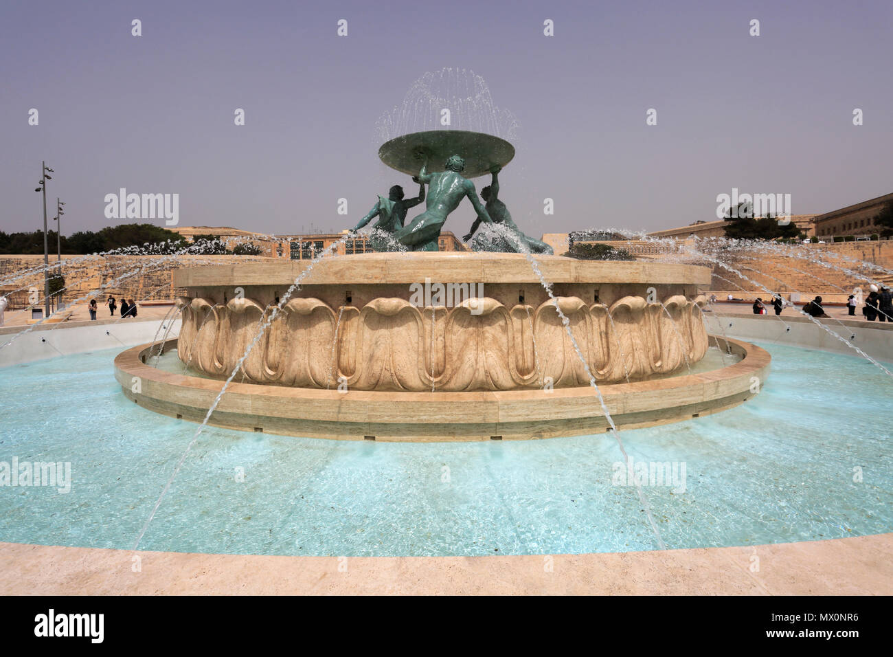 The Triton fountain in Floriana, at the entrance of Valletta, the ...
