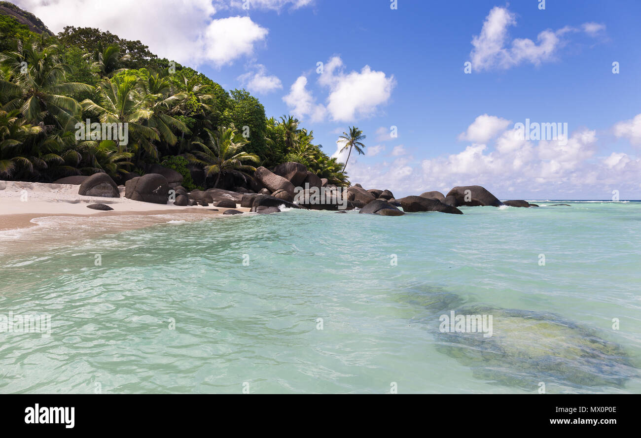 Marvelous paradise beach on Silhouette island, Seychelles Stock Photo ...