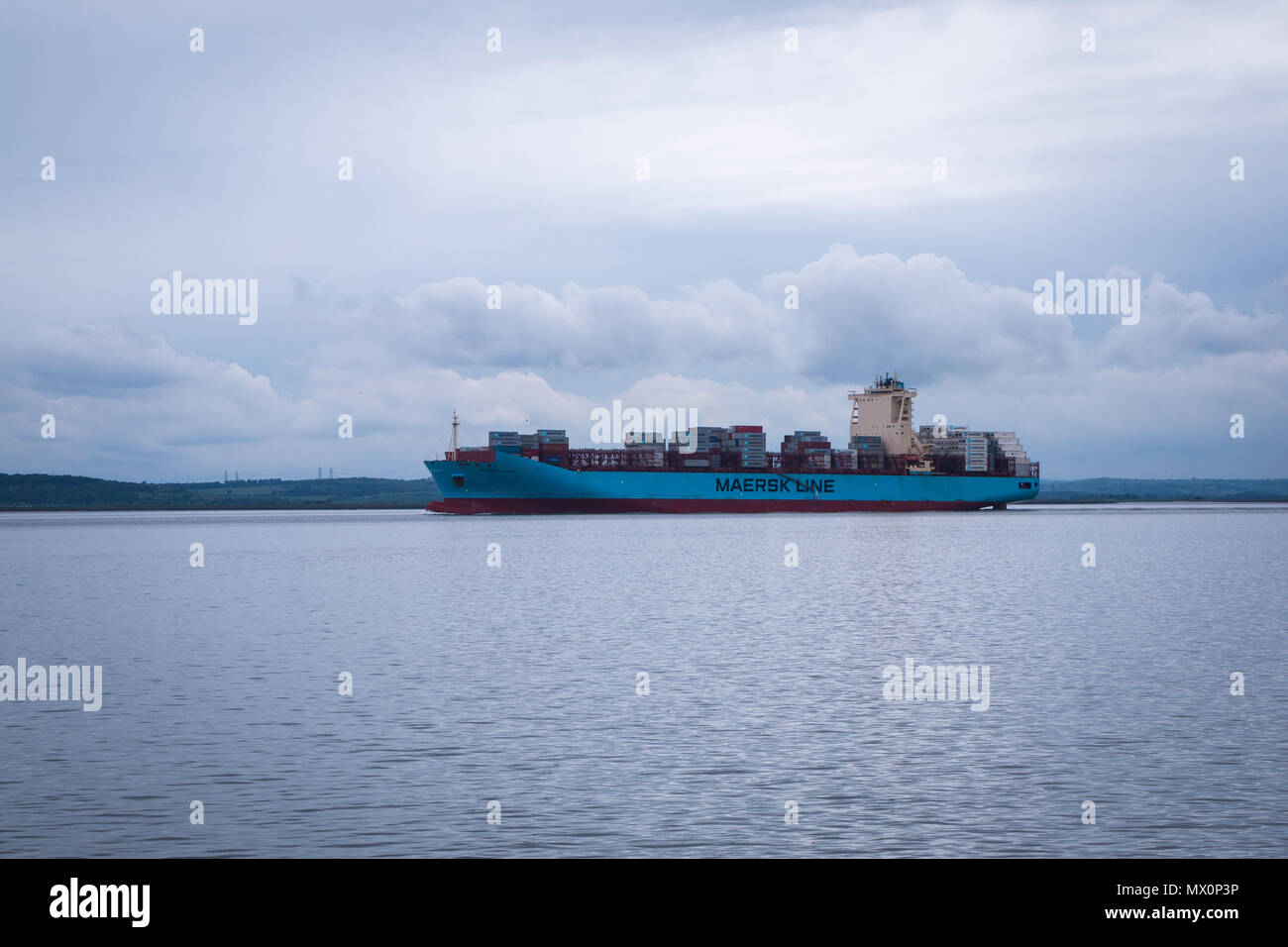 Container ship in the Thames estuary Stock Photo - Alamy